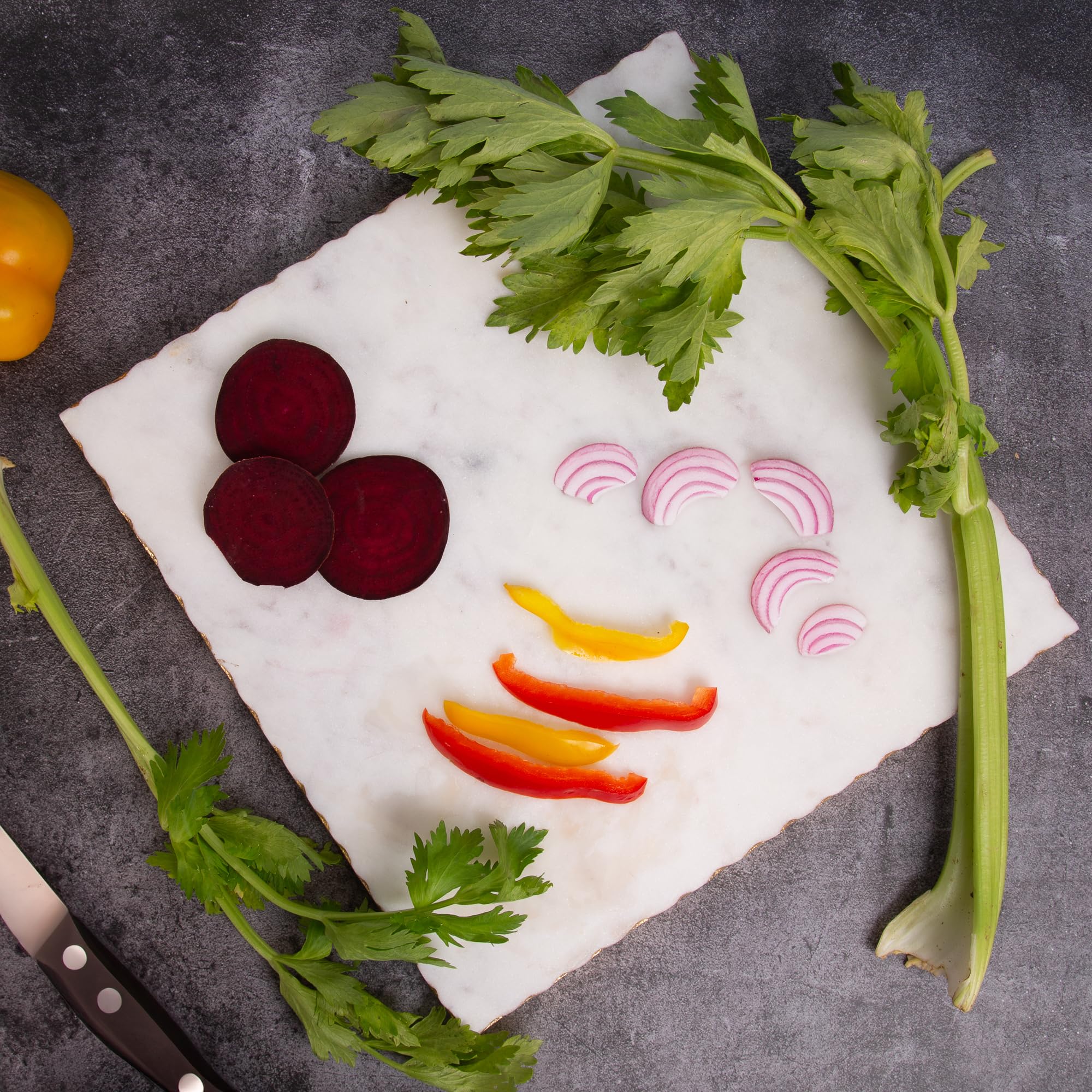 ecstassy Marble Cheese Server Square 11.25 Inches: 100% Natural Marble Charcuterie Board | Cheese Board | Marble Serving Platter | Cup Cake Platter with Gold Foiling