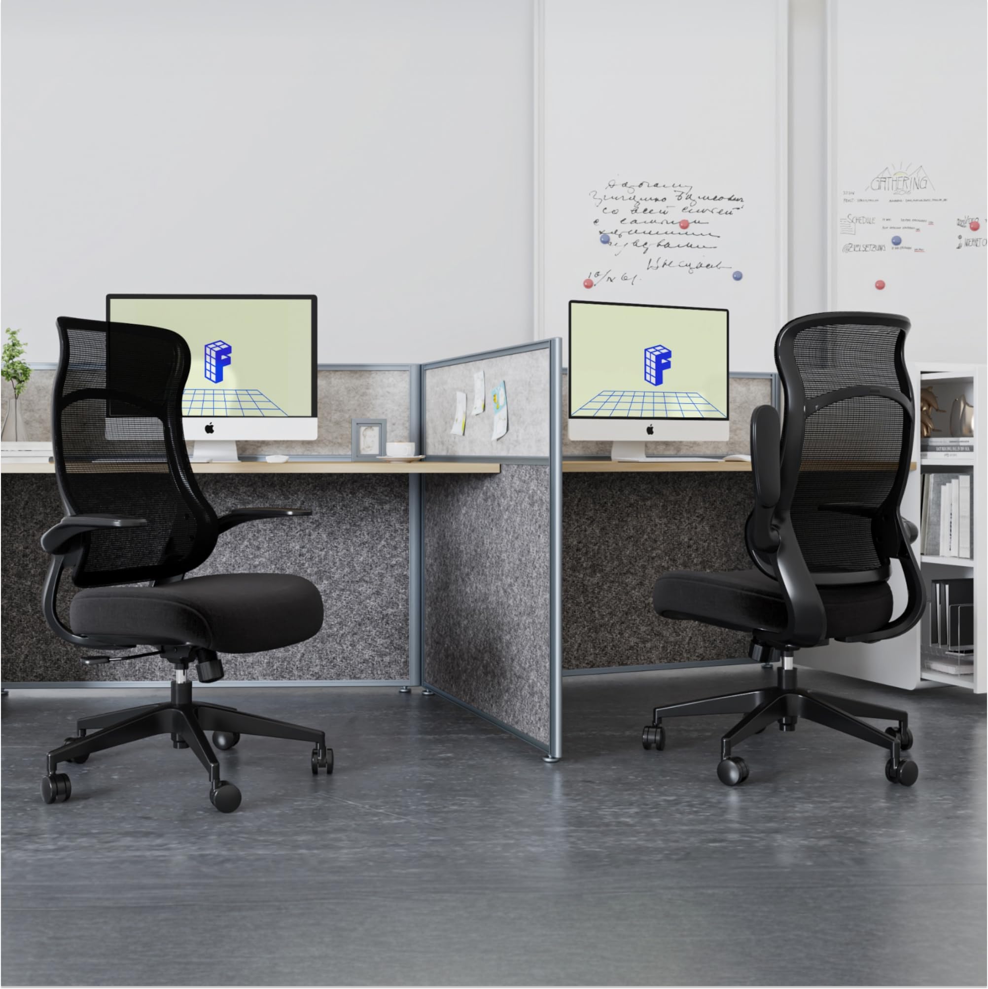 FLEXISPOT Comfy Office Chair for Heavy People, Big and Tall Office Chair, 500LBS Heavy Duty Computer Chair, Executive Home Office Desk Chairs with Wide Thick Seat Adjustable Armrest OC1 Black