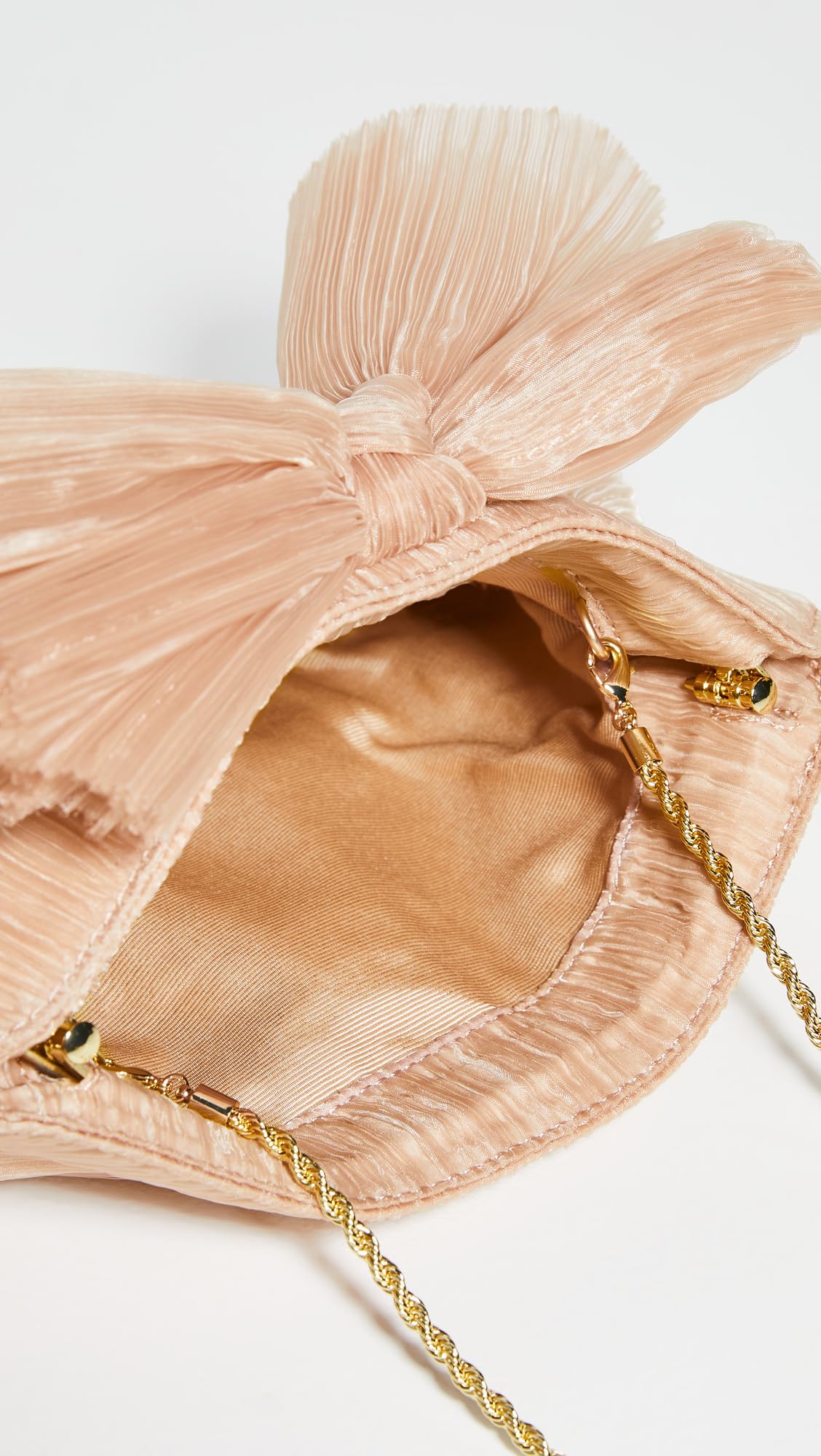 Loeffler Randall Women's Rayne Pleated Frame Clutch with Bow, Beauty, Pink, Tan, Small