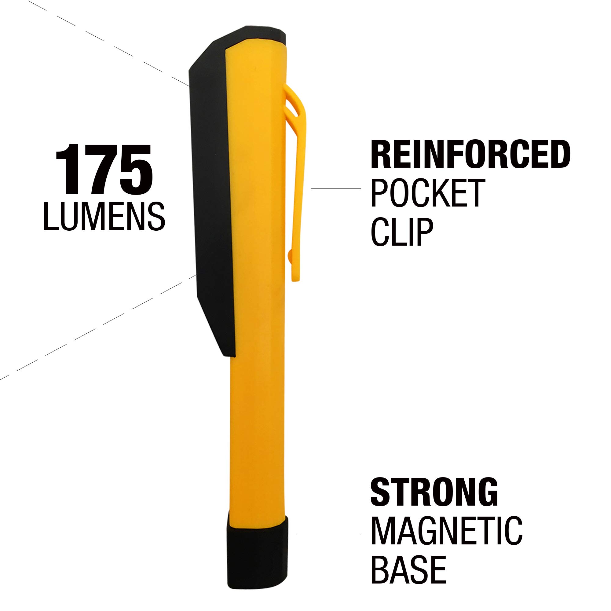 CAT CT1000 Pocket COB LED Flood Beam Pocket Work Light, Black/Yellow & Duracell Coppertop AAA Batteries with Power Boost (Packaging may vary)
