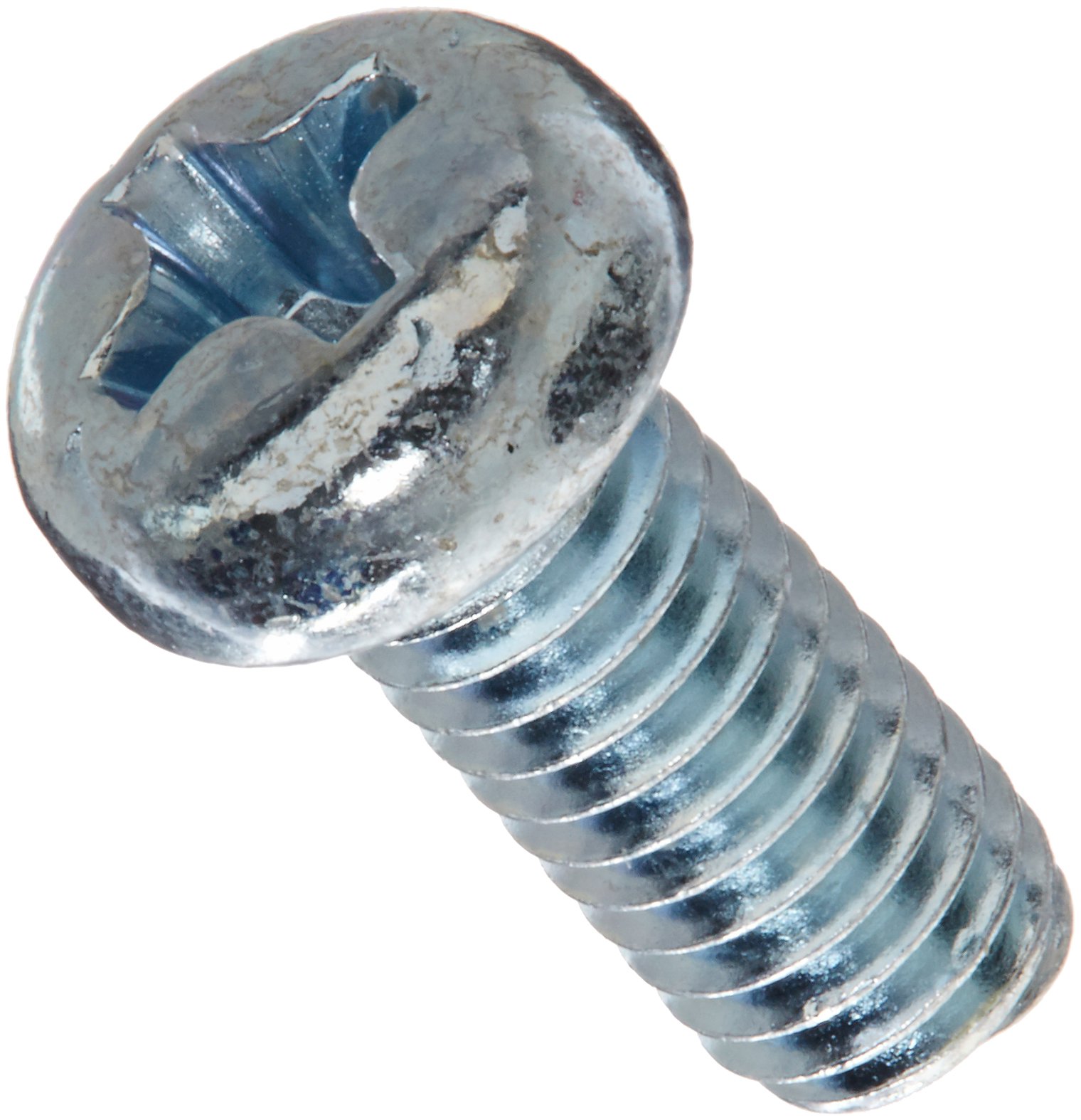 Small Parts Steel Pan Head Machine Screw, Zinc Plated, Meets JIS B1111, #2 Phillips Drive, M4-0.7 Thread Size, 10 mm Length, Fully Threaded, Imported (Pack of 50)