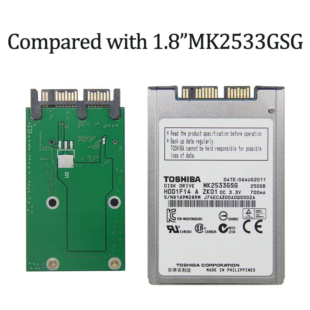 FLEANE 256GB MS02 MicroSata SSD Compatible with HP 2740p 2730p 2540p IBM X300 X301 T400S T410S Replace MK1233GSG MK1633GSG MK2533GSG 1.8" HDD (256GB)