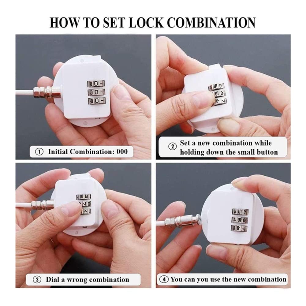 CREAP 3 Code Freezer Lock Security 3 Password Fridge Refrigerator Child Proof Winodw Drawer Door Toilet (Color : Black 1 pc)
