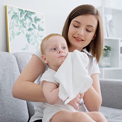 Looxii 12 Pack Baby Burp Cloths 100% Cotton Muslin Burp Cloths 20x10β Soft Absorbent Bamboo Baby Washcloths 12βx12β