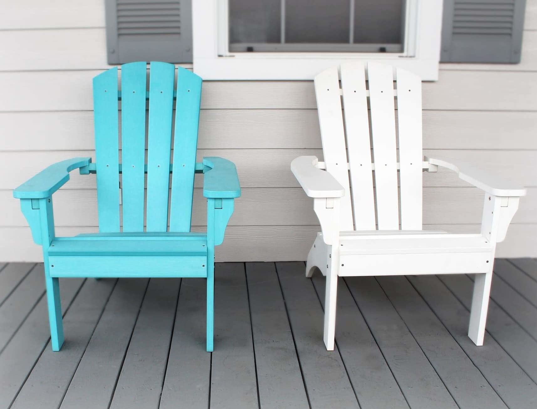 Leigh Country TX 94025 Poly Resin Adirondack Chair, Turquoise, Turquiose