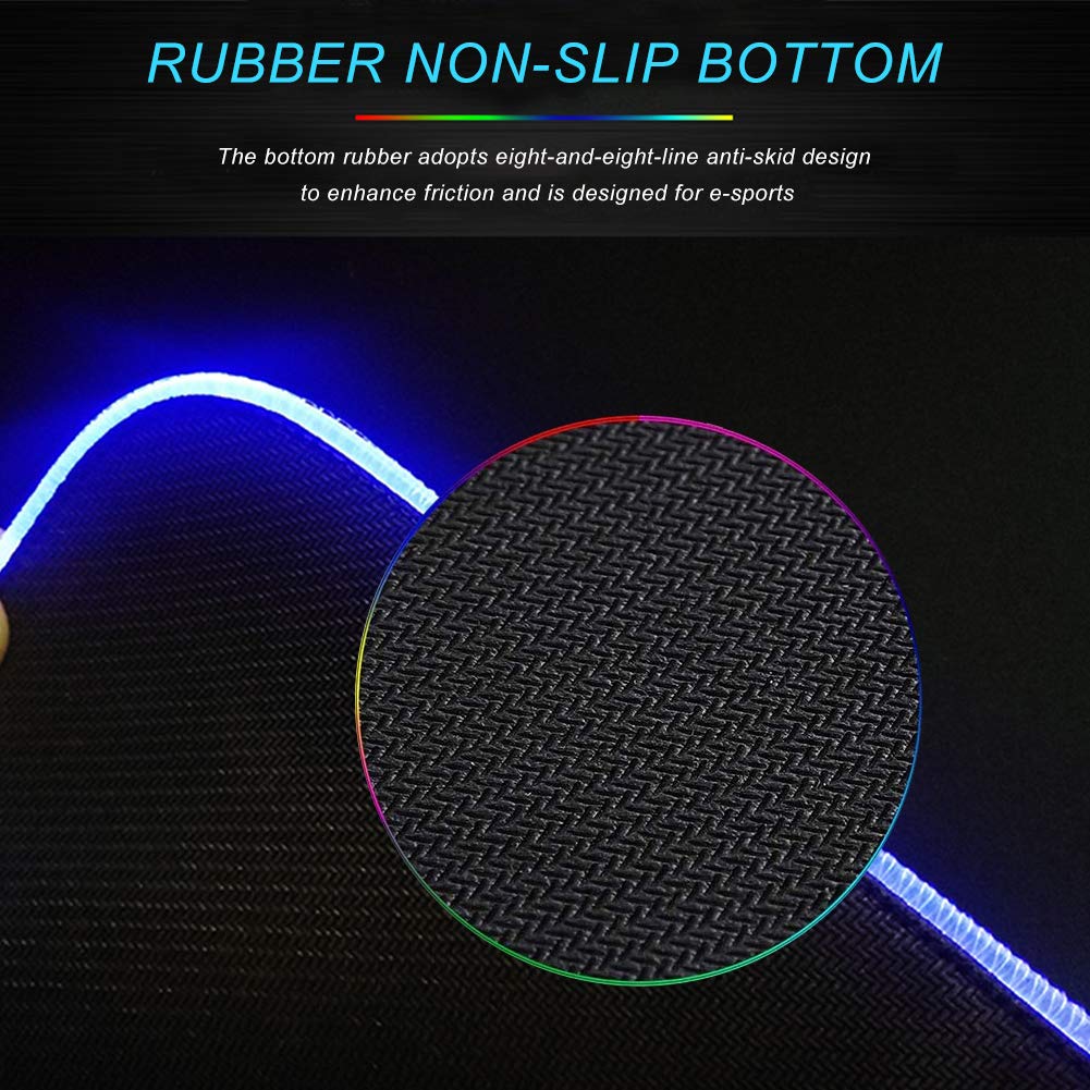 Personalized RGB LED Gaming Mouse Pad Make Your Own Customized Large Gaming Mousepad Custom Mouse Mat for Office Dorm Personalised Gifts Presents for Gaming Lovers, 31.5x11.8in