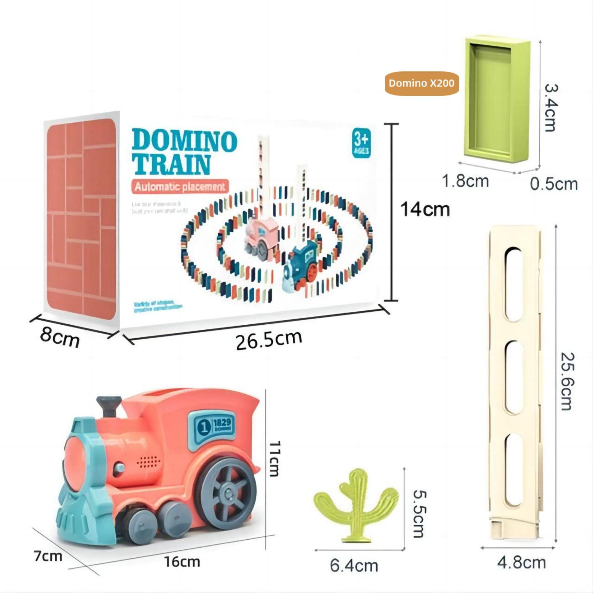 DAWUSU 200 PCS Automatic Domino Train Toy Set,Fun Domino Games for Kids,Domino Games for Boys and Girls Age 3-8