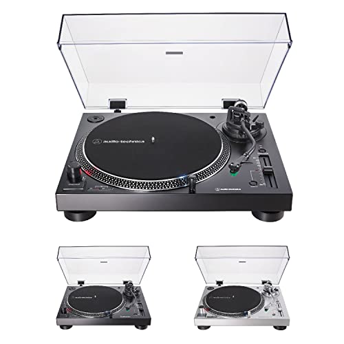 Audio-Technica at-LP120XUSB Direct-Drive Turntable (Analog & USB), Black, Hi-Fidelity, plays 33 -1/3, 45, and 78 RPM Records, Convert Vinyl to Digital (AT-LP120XUSB-BK-cr) (Renewed)