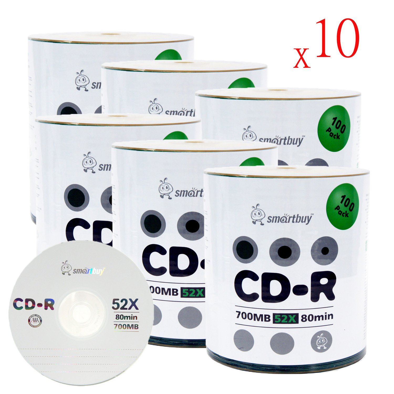 Smart Buy Logo CD-R 6000-Pack 700mb 52x Blank Data Recordable Discs, 6000 Disc, 6000pk