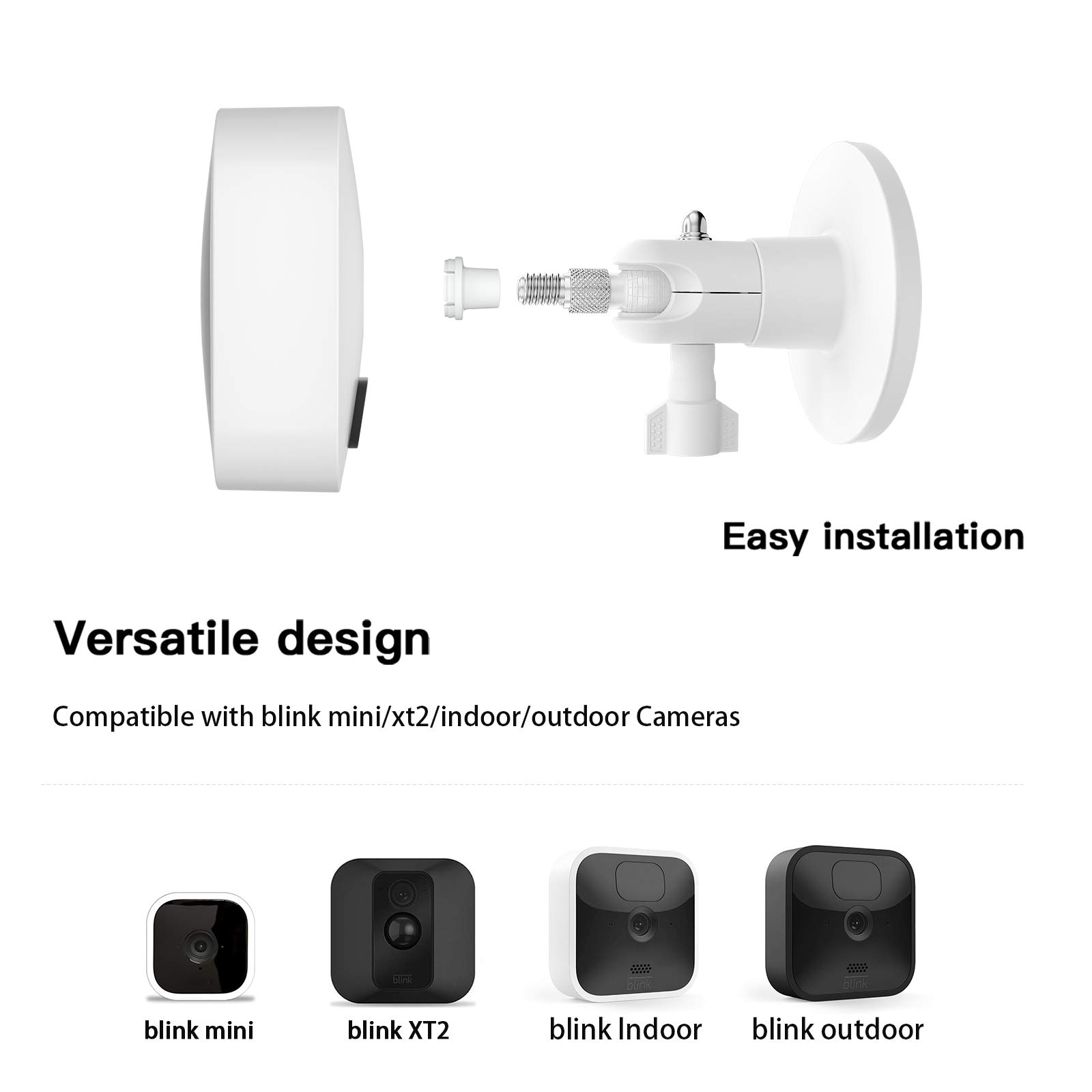 Magnetic Camera Wall Mount Stand for Blink Mini, Blink Mini 2,Blink Outdoor 4/3,Blink XT/XT2, Blink Indoor, No Tools Directly Attached to Steel or Other Magnetic Surfaces ,White