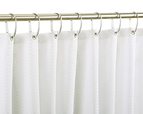Nickel Shower Curtain Rings, Rustproof Shower Curtain Hooks for Bathroom, ZESLMG Decorative Shower Hooks Rings for Shower Curtain Rod Hangers, Set of 12 D-Shaped Design
