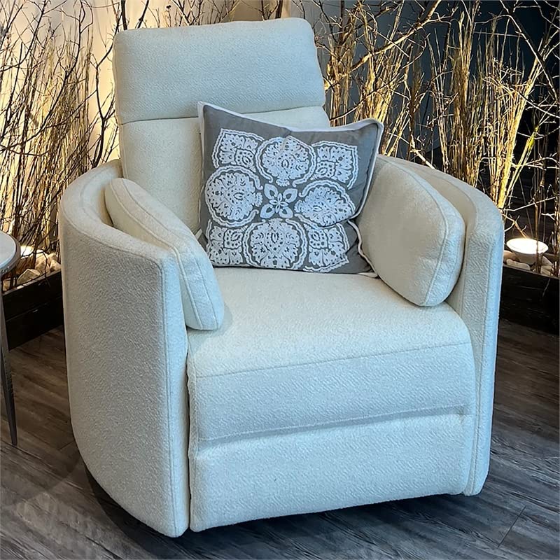 Parker Living Radius Fabric Power Swivel Glider Recliner in Revel Oyster/White