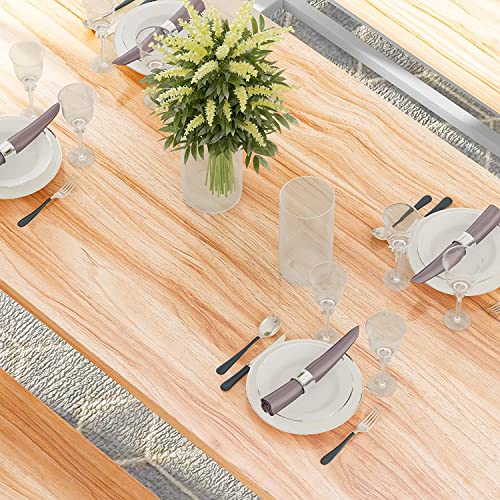 LinkRomat Dining Room Table Set 2 Benches,Dinner Table Set 4-6,Farmhouse Dining Room Table Set,Wood Breakfast Table Set & PU Leather Upholstered Benches Small Spaces,Apartment,Beige 43.4x23.7x28.6''