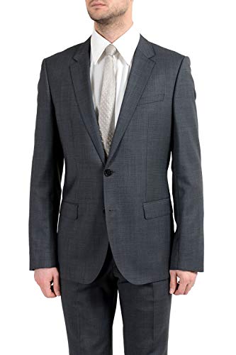 Hugo Boss "C-Huge1/C-Genius Men's Wool Two Button Suit US 40L IT 50L Gray