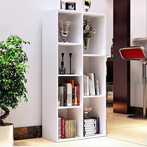 Bookcases 7-Grid Modern, Kids Toy Book Rack Shelves,Organizer Storage Bookshelf, Decor Display Furniture, for Home Office (White)