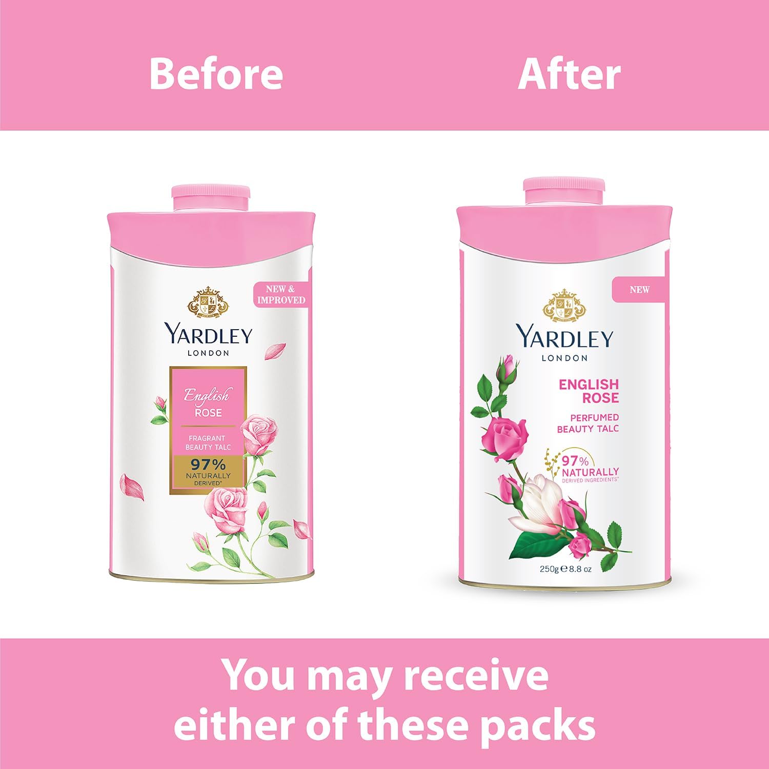 Yardley London English Rose Perfumed Deodorizing Talc Talcum Powder 100gm