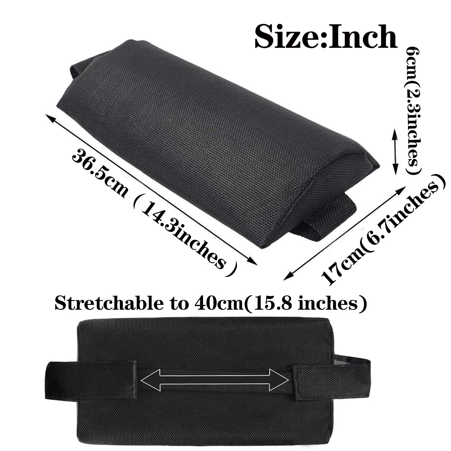Zero Gravity Chair Set of 2 Replacement Pillow Headrest with Elastic Band, Universal Soft Removable Padded Cushion Head Pillow for Zero Gravity Lounge Chair, Folding Patio Lawn Recliner Chair, Black
