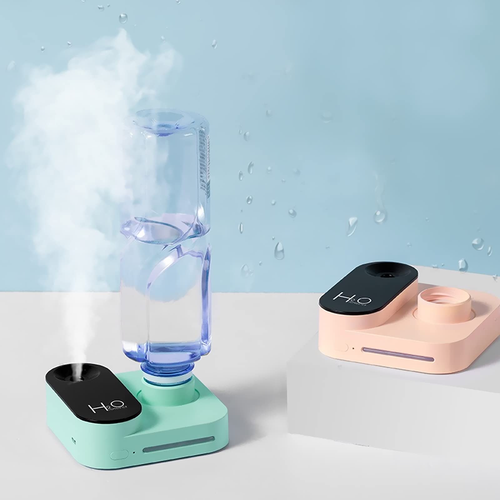 Personal Portable Travel Humidifier Ultrasonic Cool Mist Water Bottle with Auto Shut-Off, Adjustable Travel USB Mini for Car Home Bedroom Office Hotel (Green)