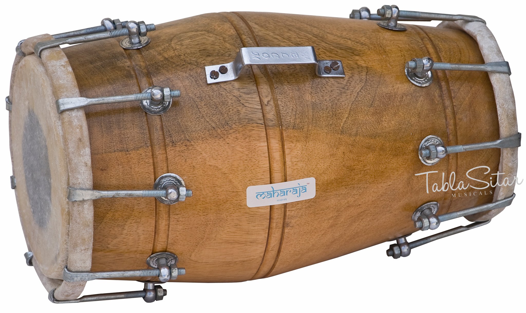 Maharaja Musicals Dholak Drum, Mango Wood, Bolt-tuned, Padded Bag, Spanner, Dholki Musical Instrument (PDI-104)