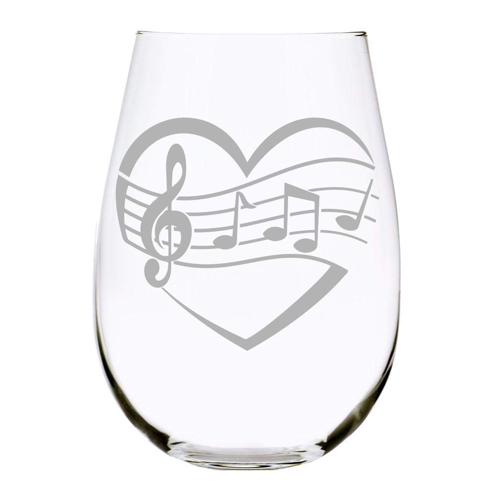 C M Heart, Music stemless wine glass