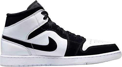 Nike Men's Air Jordan 1 Mid Shoes, White/Black-multi Color, 10