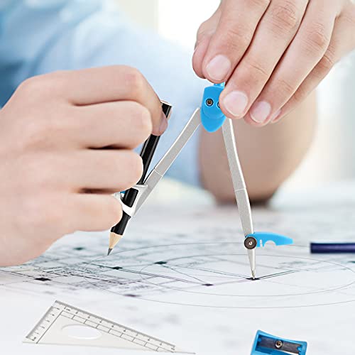 Geometry Kit, ZOOZE 10-Piece Math Tool Kit with Compasses, Protractor, Pencil, Eraser, Sharpener, Set Square, Triangle, 6β Ruler, Lead Refills, Storage Box