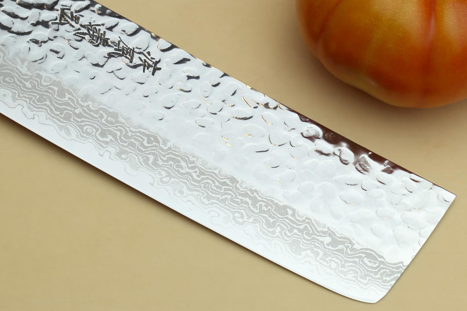 Yoshihiro VG10 46 Layers Hammered Damascus Nakiri Japanese Vegetable Knife 6.5'' (165mm) Ambrosia Handle