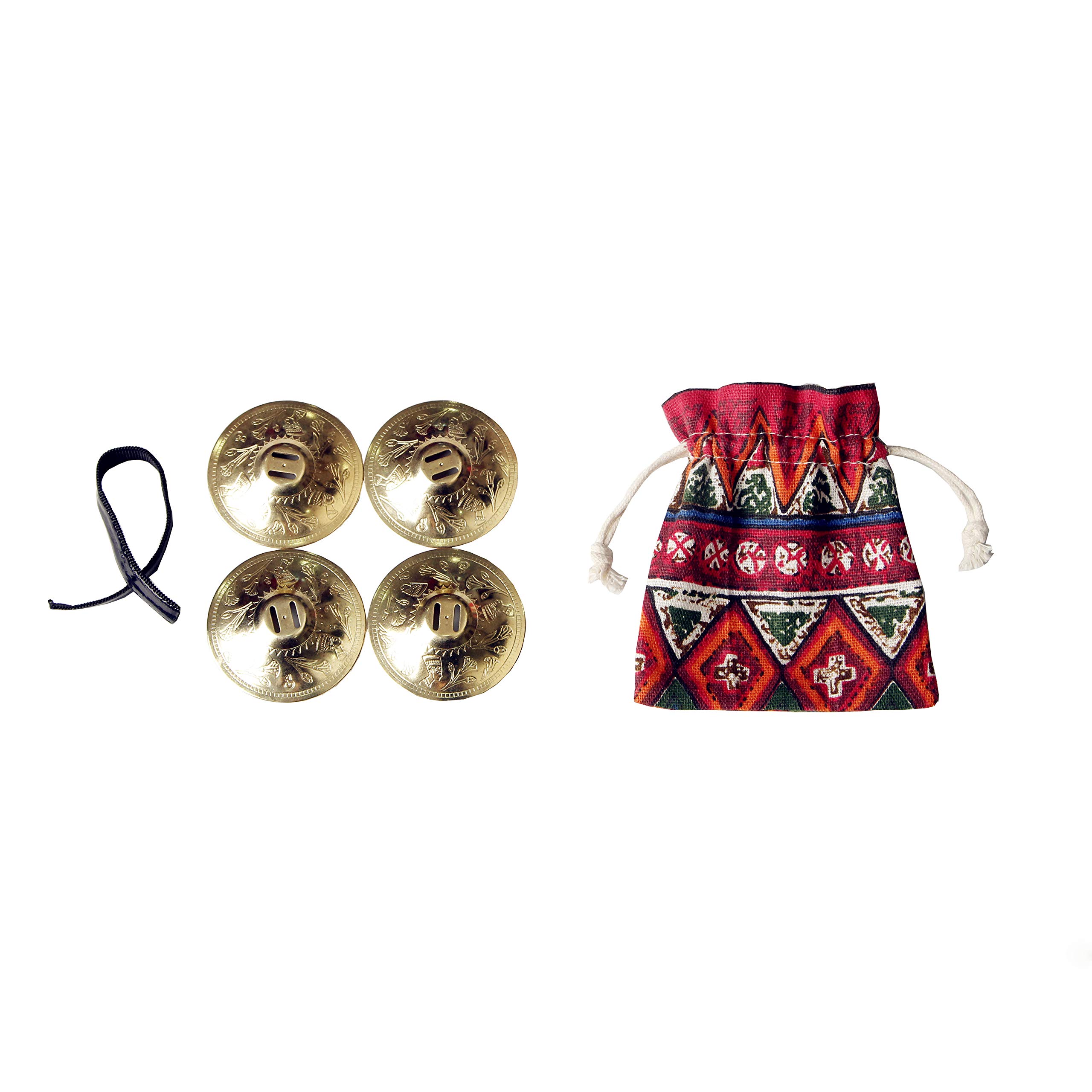 Belly Dance Tribal Fusion Finger Cymbals Set of 4 Brass Zills ATS