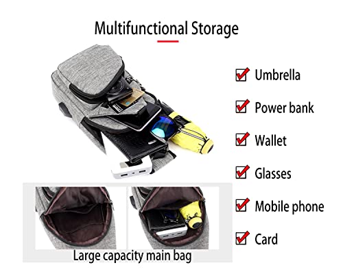 C.T.Soarsky Sling Bag Shoulder Backpack Chest Bags Crossbody Daypack for Women & Men with USB Charging Port-Black2