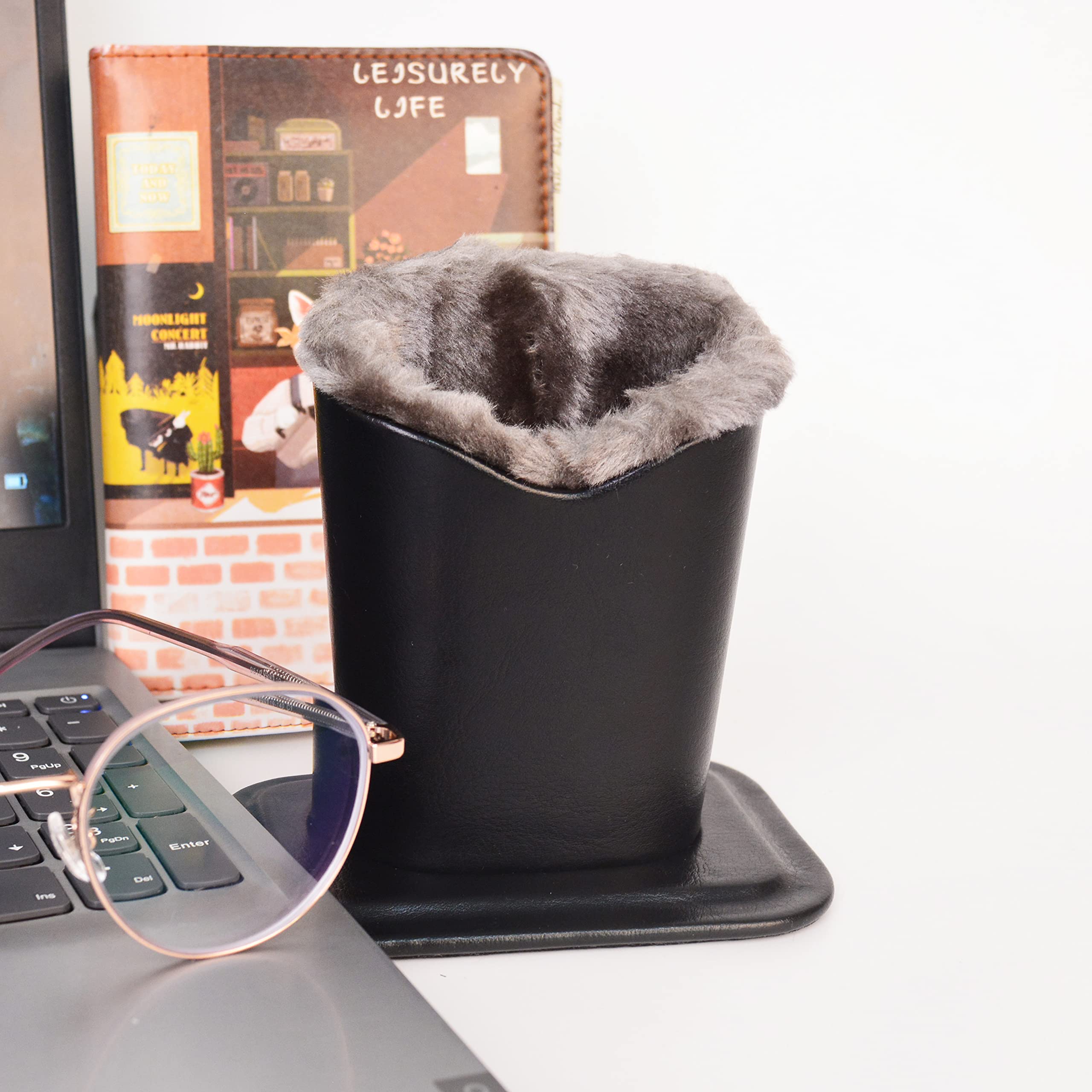 Bleiou Pack of 2 Soft Plush Lined Eyeglasses Holder Stand Protective Glasses Holder Stand (Style G)