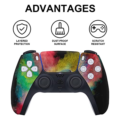 Colorful Hockey Full Protective Skin Cover Design Wrap Decal Sticker Compatible with PS5 Digital Edition Console and Controller