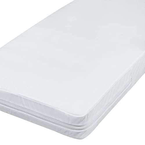 Waterproof Quilted Crib Zip Mattress Protector 6 Sided Waterproof Pad Encasement Cover Soft Thick Absorbent 28x52x5 Inches Quilted encsaement Crib 28x52x7