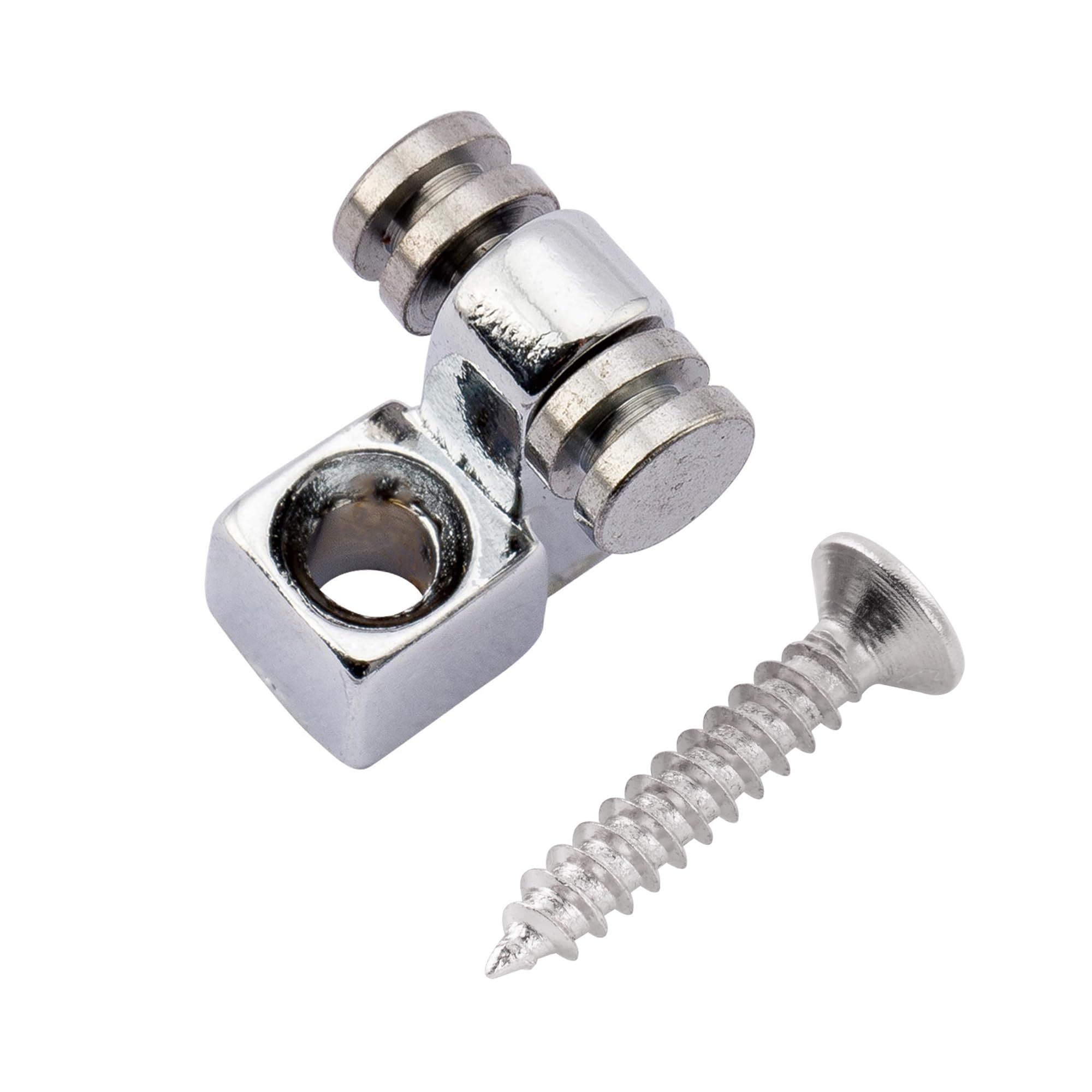 Musiclily Pro Steel Guitar Roller String Guides Roller String Trees Retainer for Strat Stratocaster Tele Telecaster Electric Guitar Replacement, Chrome (Set of 2)