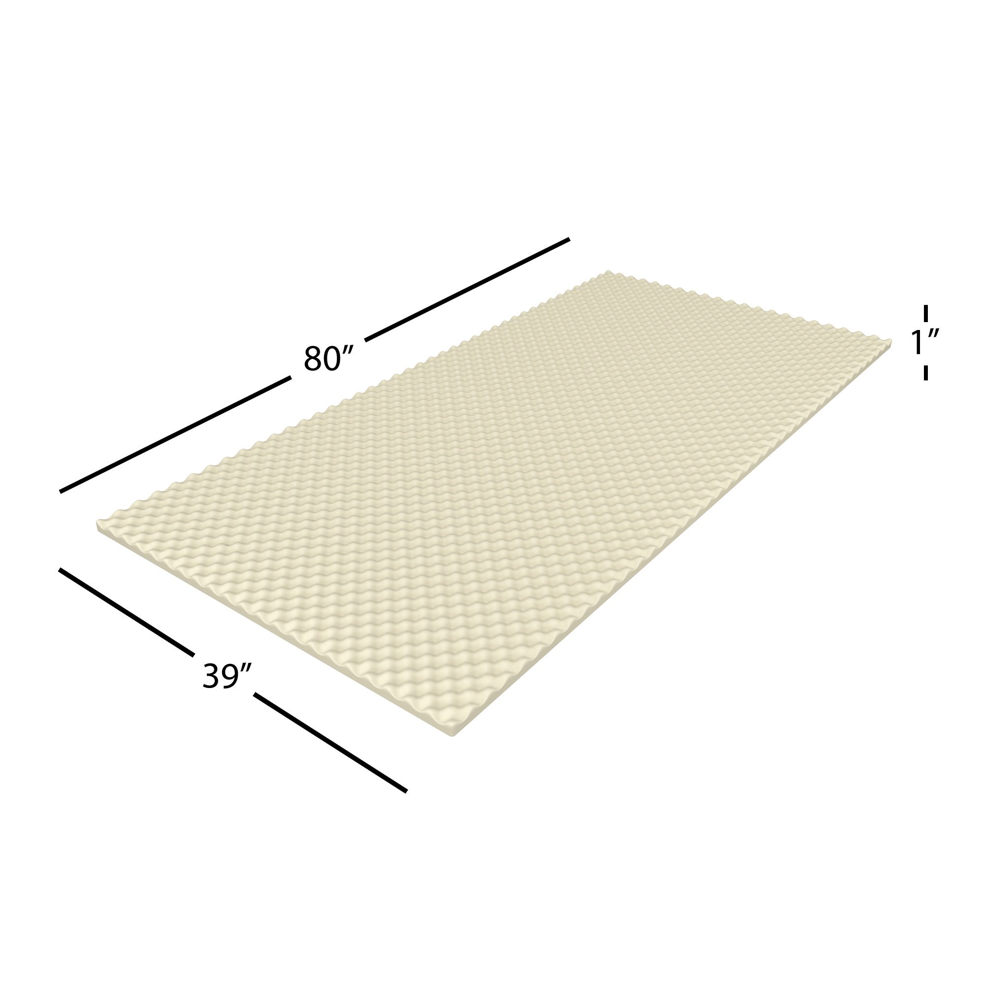 Egg Crate Mattress Topper Twin XL designed to add extra comfort and support. Great for dorms, hospital beds, cots, campers, more -by Everyday Home