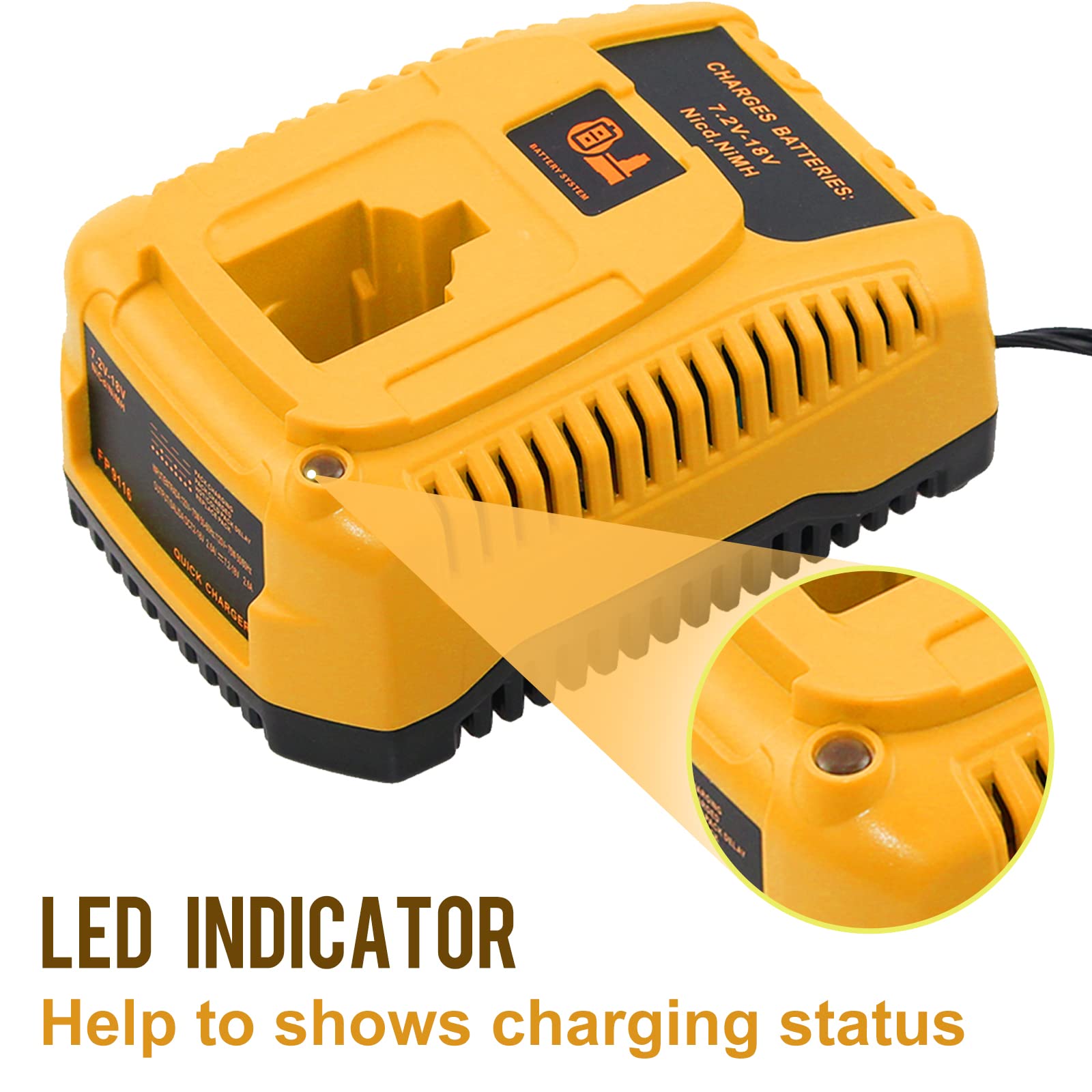 DC9310 Battery Charger for Dewalt 7.2V-18V Battery DC9096 DC9098