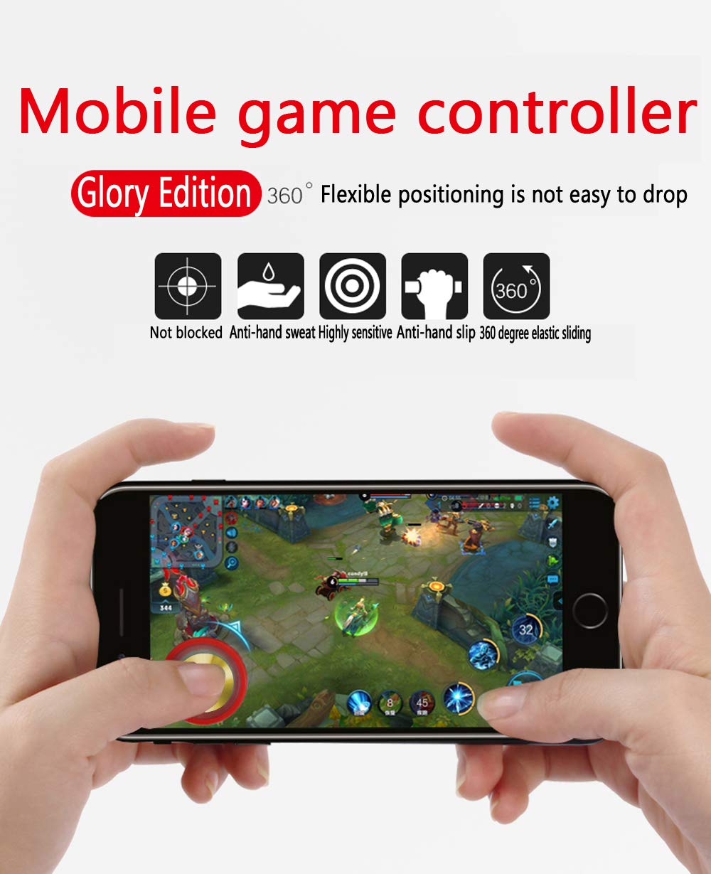 Vakili Mobile Phone Game Joystick Metallic Plated Game Control Touch Screen Joypad Game Controller for iPad iPhone Android Mobile Tablet 2PACK