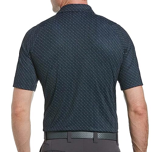 Callaway Men's Swing Tech Short Sleeve Golf Polo Shirt (Size Small-6X Big & Tall), Chevron Caviar/Bright White, X-Large