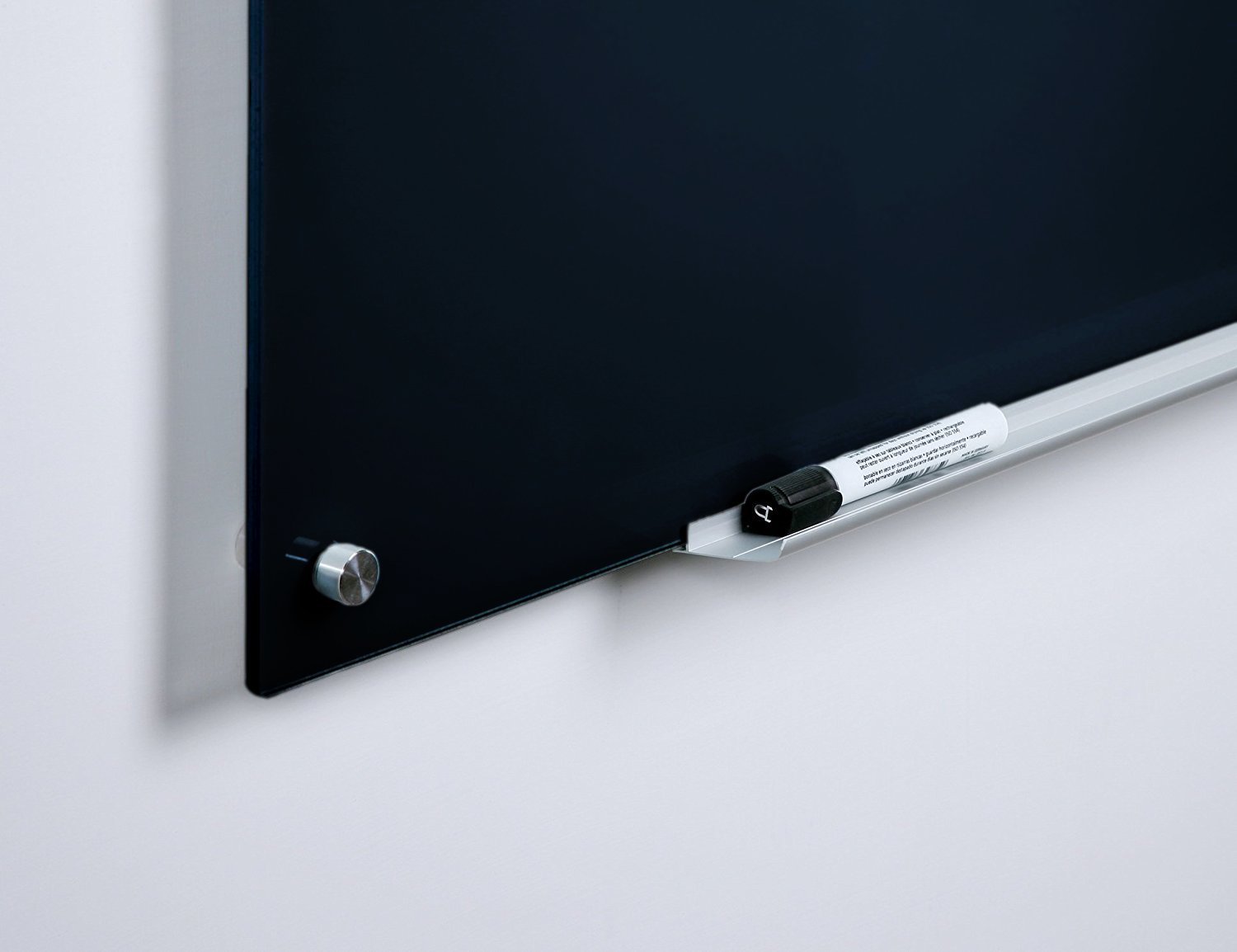 Audio-Visual Direct Magnetic Black Glass Dry-Erase Board Set - 35 1/2 x 47 1/4 Inches -