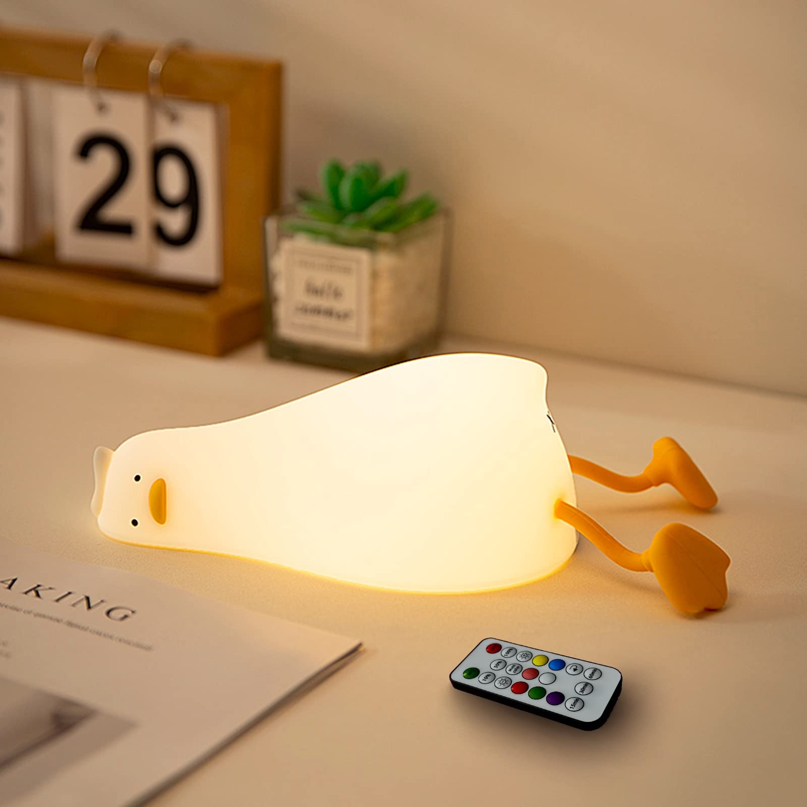 Buwect Lying Cabbage Night Light,Cute Night Light for Kids,Dimmable Squishy nightlight,Rechargeable Silicone Nursery lamp,LED Kawaii lamp for Breastfeeding