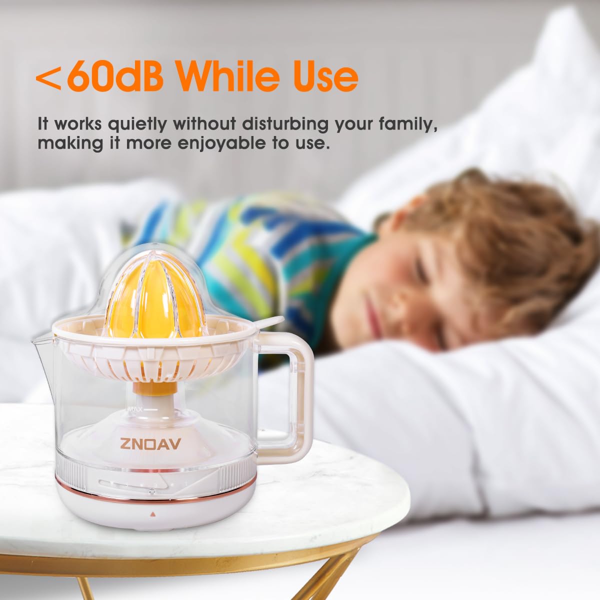 Electric Citrus Juicer, ZNOOAV Volume Pulp Control Citrus Juicer Extractor BPA-Free Easy Clean Compact Juicer for Oranges, Lemons, Limes, Grapefruit