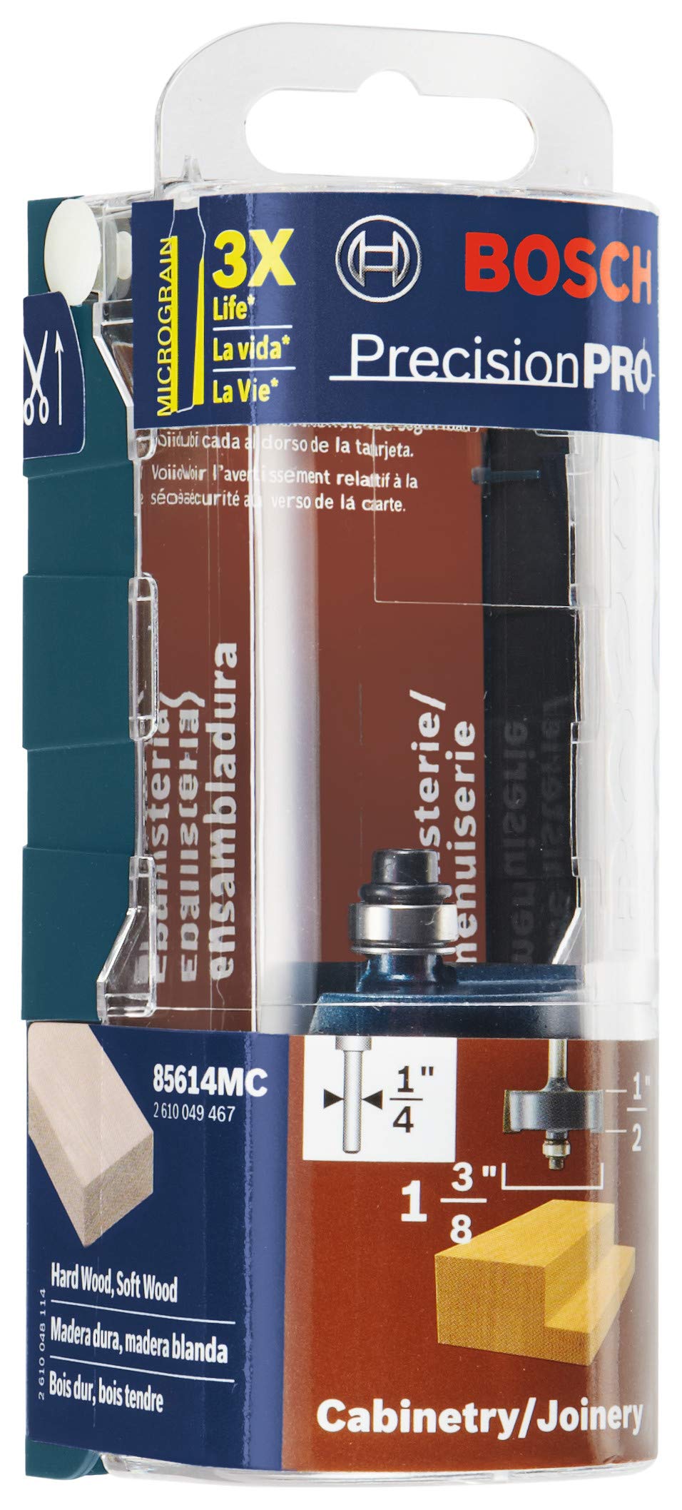 BOSCH 85614MC 1/2 In. x 1/2 In. Carbide-Tipped Rabbeting Router Bit