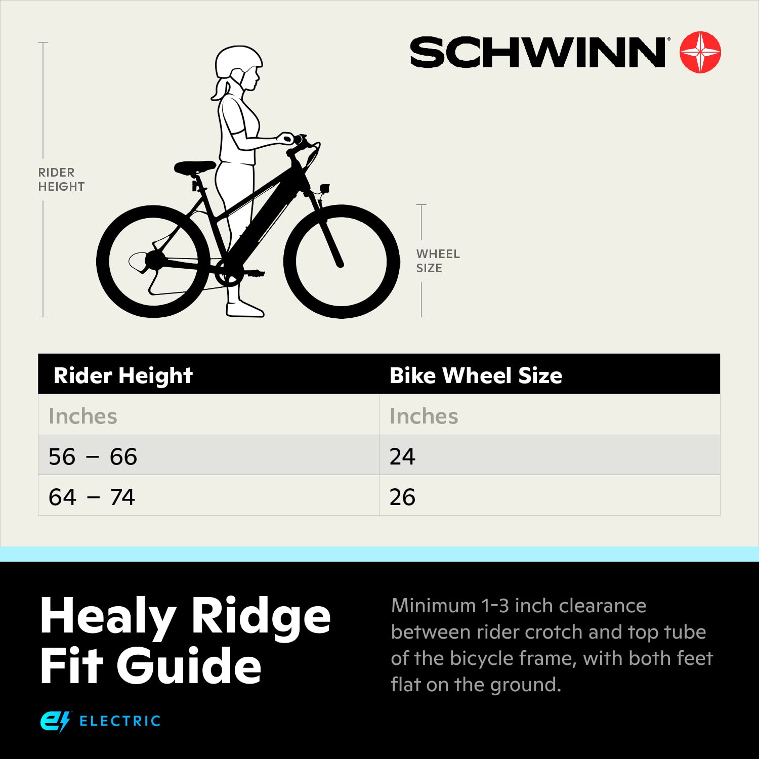 Schwinn Healy Ridge Youth Electric Mountain Bike, 18-Speed Drivetrain, 14-Inch Alloy Frame, 24-Inch Wheels, Mint