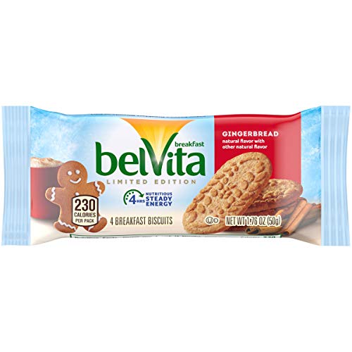 belVita Gingerbread Breakfast Biscuits, 5 Packs (4 Biscuits Per Pack)