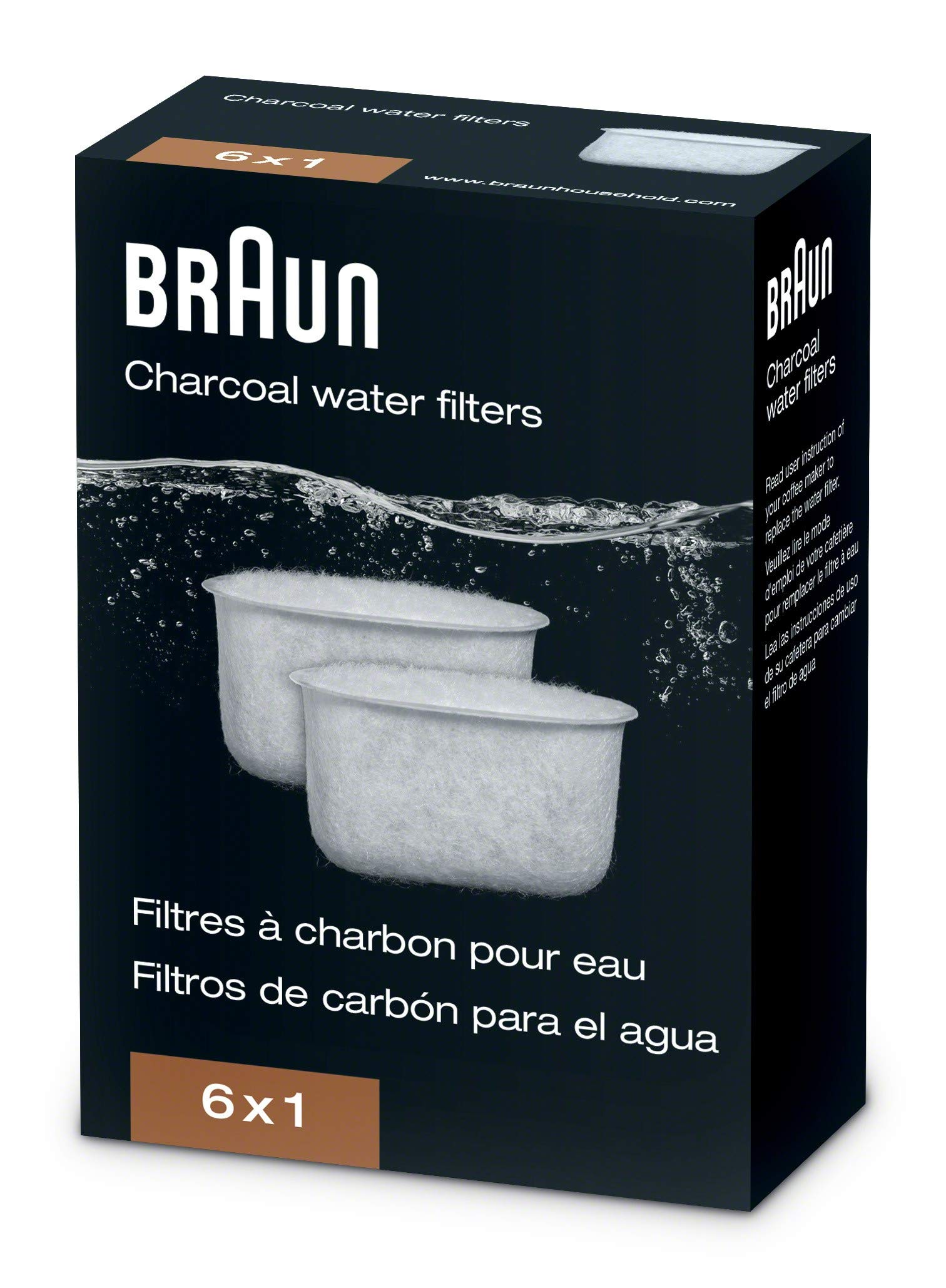 Braun Charcoal Filter for Coffee Machines, White