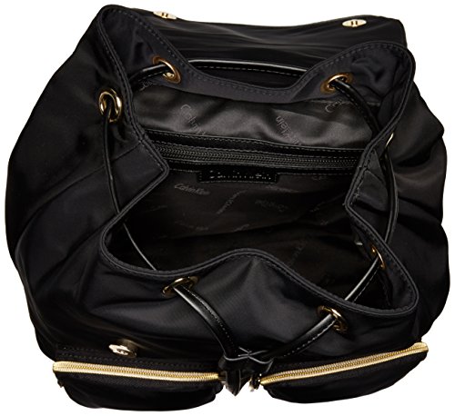 Calvin Klein Teodora Nylon Backpack, Black/Gold
