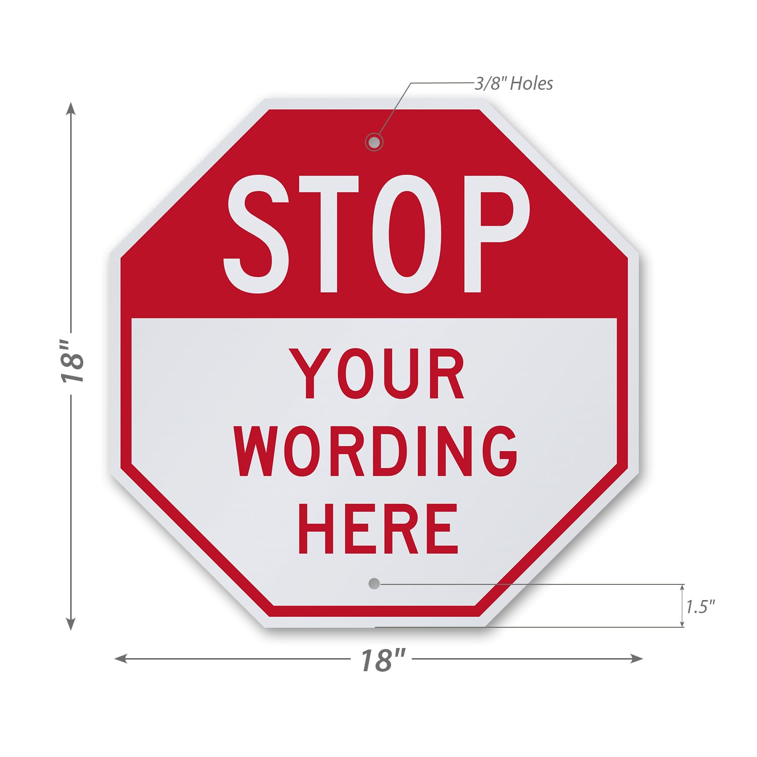 SmartSign Custom STOP Sign 18"x18" 3M Laminated EG Reflective 80 mil Aluminum, Personalized Metal Sign for Outdoor, Parking Lots, Gate, Garages, USA-Made