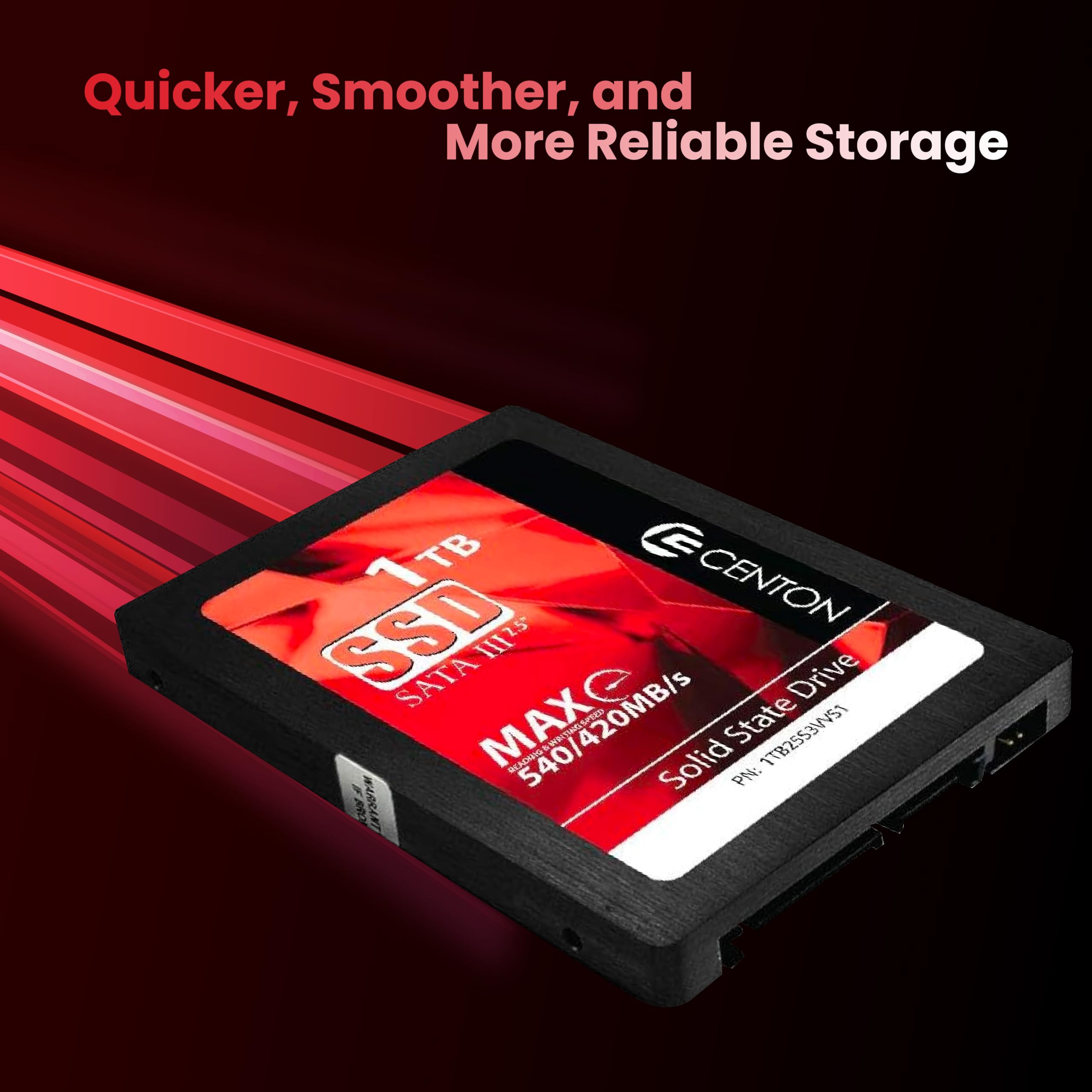 Ceton Electronics MP Essential 1TB Hard Drive, SSD SATA III, 2.5β Solid State Drive, Internal Hardrives