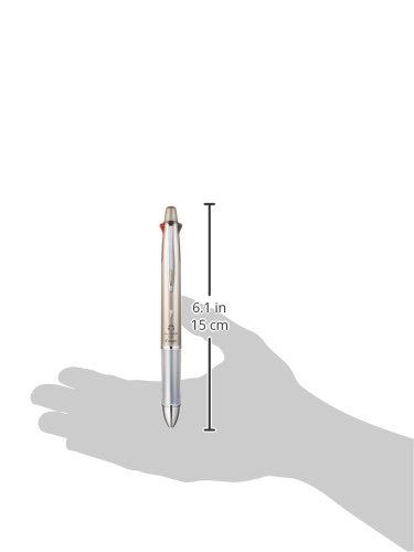 PILOT Dr. Grip 4+1, 4 Color 0.7 mm Ballpoint Multi Pen and 0.5 mm Pencil - Champagne Gold Body