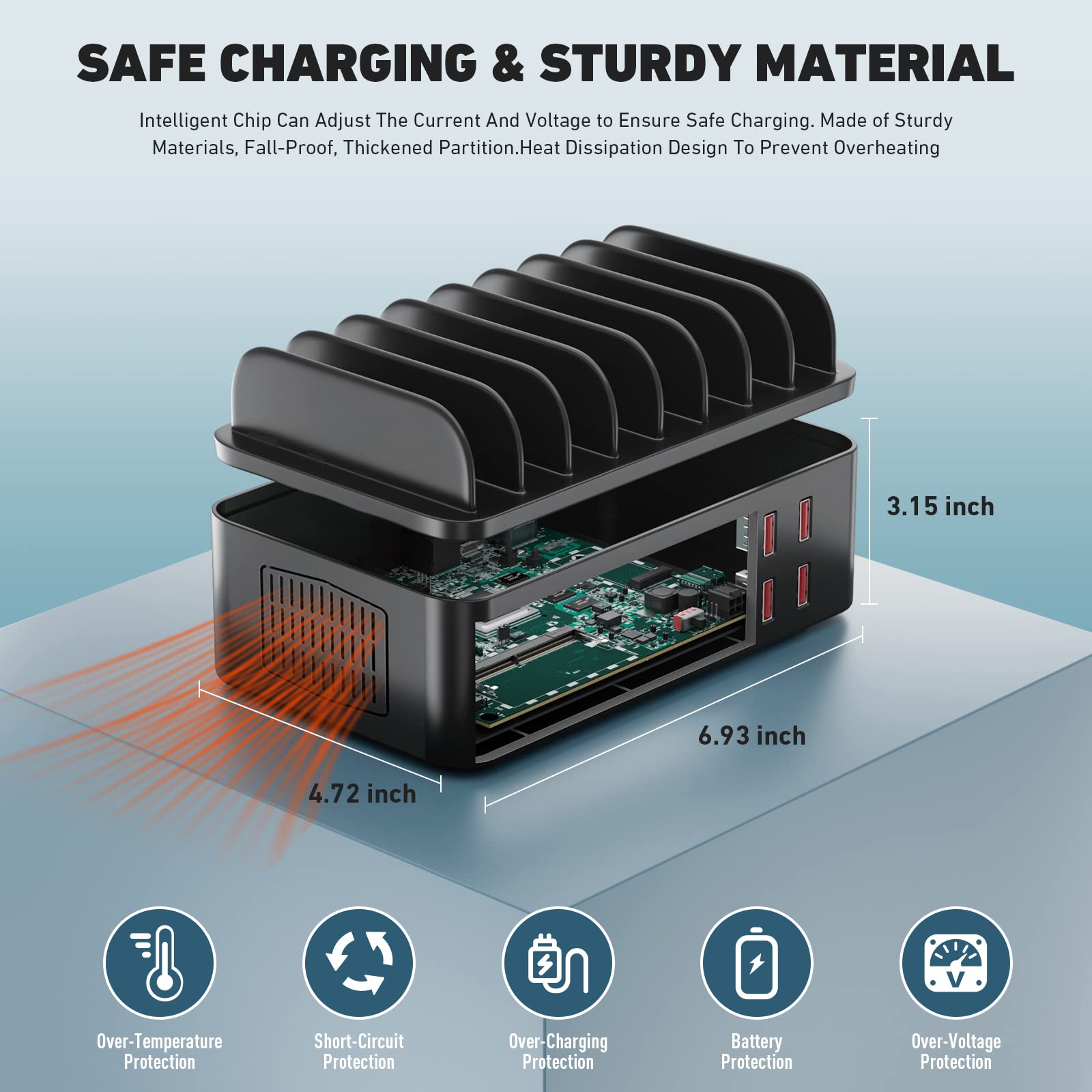 Charging Station for Multiple Devices, 16 Ports Fast Charging Station, 175W 35A Multi USB Charger Station,Travel USB Charging Station for Multiple Devices,Charging Dock