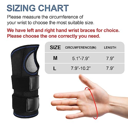 CosySun Carpal Tunnel Wrist Brace Right Hand Left Hand Wrist Compression Sleeve Night Wrist Sleep Support for Men Women Adjustable Wrist Splint Arm Compression Hand Support for Injuries Forearm Wrist Pain Sprain Sports Left L 1 Pack